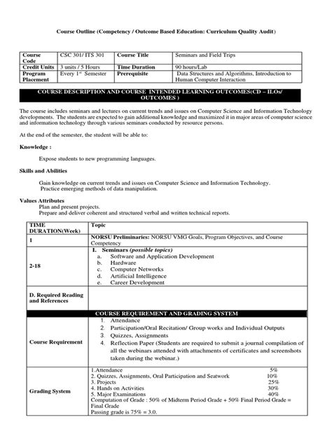 Seminars And Field Trips Pdf Computer Program Programming