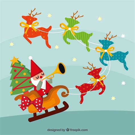 루돌프 썰매 이미지 Freepik에서 무료 다운로드