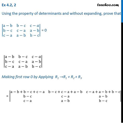 question 2 using property of determinants class 12 cbse