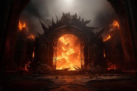 Premium Ai Image Witness The Fiery Demise As A Demon Descends Into
