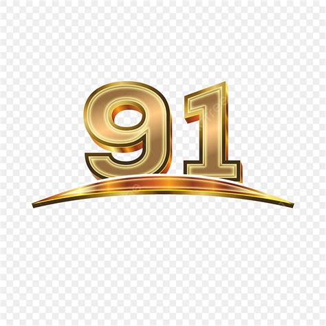 3d Golden Number Vector Design Images 3d Golden Numbers 91 With Swoosh