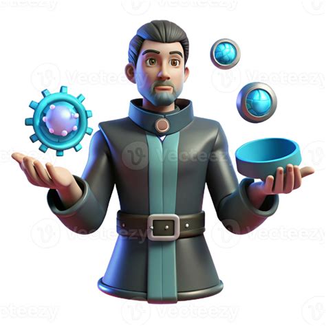 Magnificent Artistic 3d Render Of A Male Wizard With Glowing Orbs 4k 56671683 Png