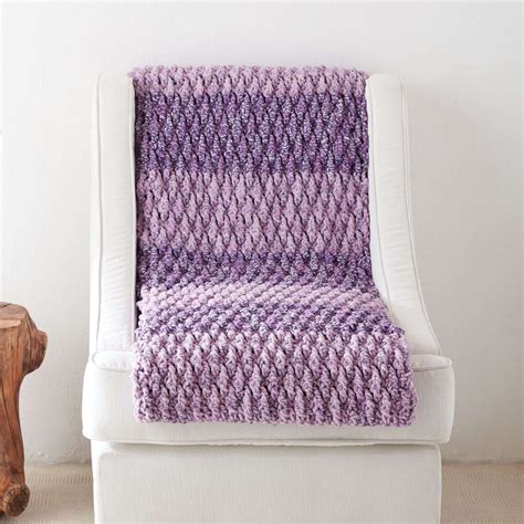 Free Easy Bernat Textured Life Blanket Crochet Pattern Yarnspirations
