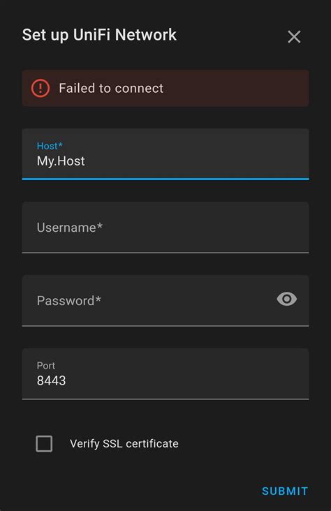 Unifi Network Integration Failed To Connect Rhomeassistant
