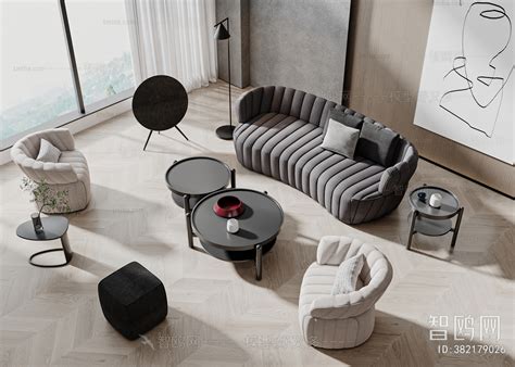 Minotti现代沙发茶几组合3d模型下载3dmaxminotti现代沙发茶几组合模型编号382179026 智鸥网