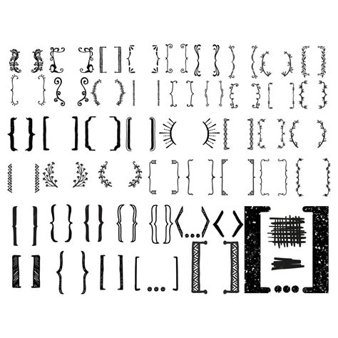 Corchetes De Dibujo Naturales Corchetes En Forma De Icono Negro