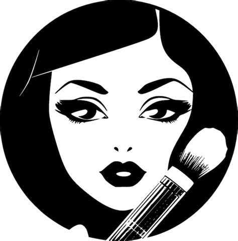 Maquillage Noir Et Blanc Icône Isolée Illustration Vectorielle
