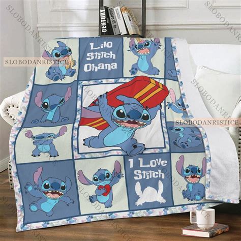 Disney Lilo And Stitch Fleece Blanket Cute Stitch Blanket Etsy