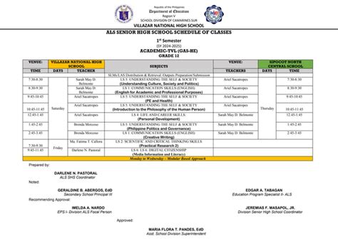 Als Shs Class Program Sy 24 25 Wedhd1 Pdf
