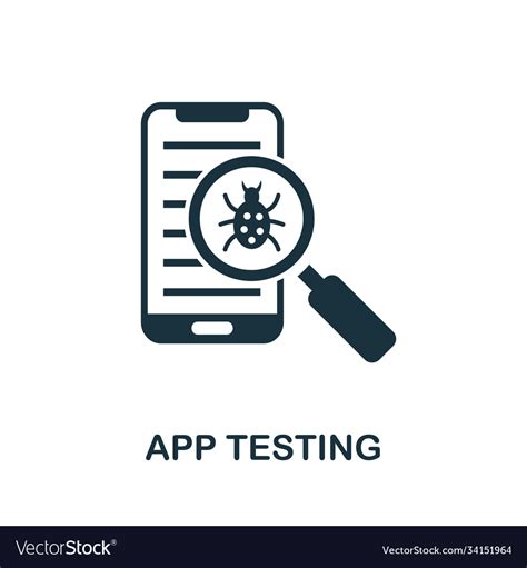app testing icon simple element from royalty free vector