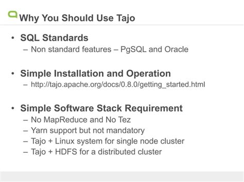 Big Data Camp La 2014 Apache Tajo A Big Data Warehouse System On Hadoop Ppt