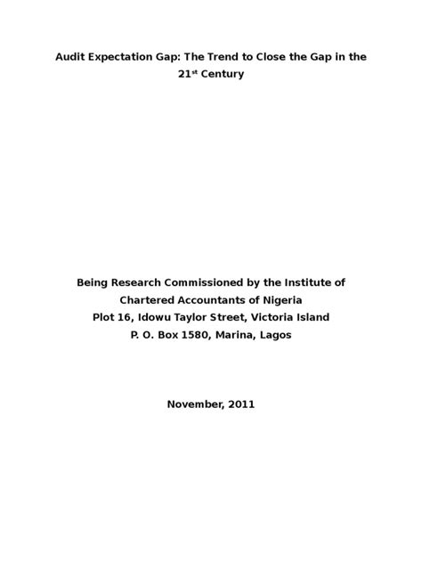 Audit Expectation Gap The Trend To Close The Gap In The 21st Century Pdf Audit Financial