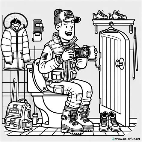 Coloriage du cameraman aux toilettes à Télécharger ou à Imprimer