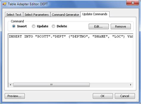 Using Stored Procedures In Datasets