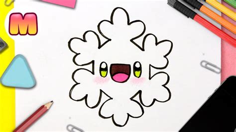 Como Dibujar Un Copo De Nieve Kawaii Dibujos Navideños Faciles