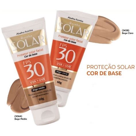 Protetor Solar Facial Cor De Base FPS 30 60g Abelha Rainha Shopee