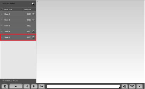 Toc Selected State Not Showing Elearning