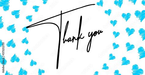 Thank You Card Hand Written Lettering For Title Heading Photo