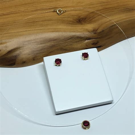 Conjunto Ponto De Luz Marsala Banho Ouro K Semijoia Elo
