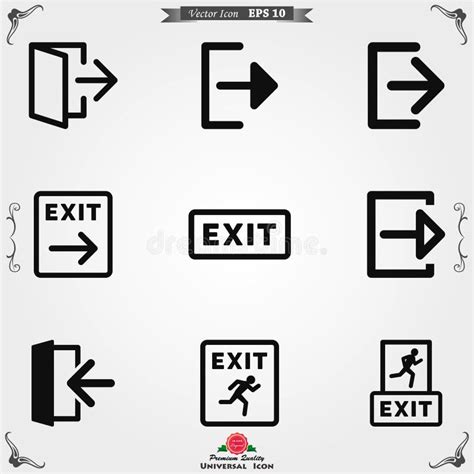 The Exit Icon Logout And Output Outlet Out Symbol Vector Logo Stock Illustration