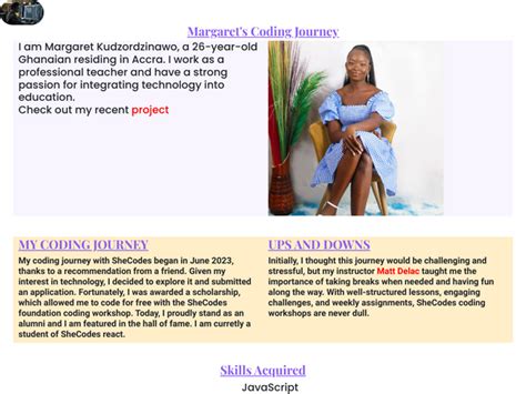 Your Coding Journey Challenge Results Shecodes