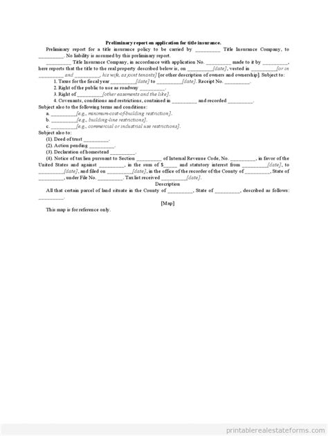 Free Preliminary Title Report Save Edit And Print