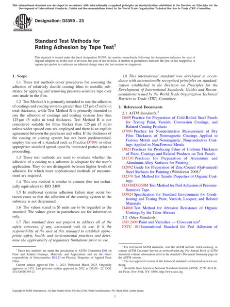 Astm D3359 23 Pdf Materials