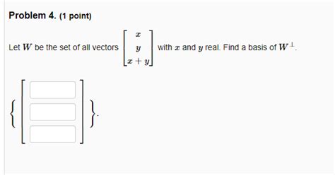 Solved Let W Be The Set Of All Vectors Xyx Y With X And Chegg