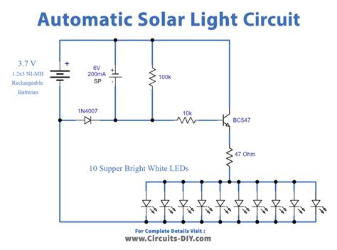 Garden Solar Light Detailed Circuit Diagram Available