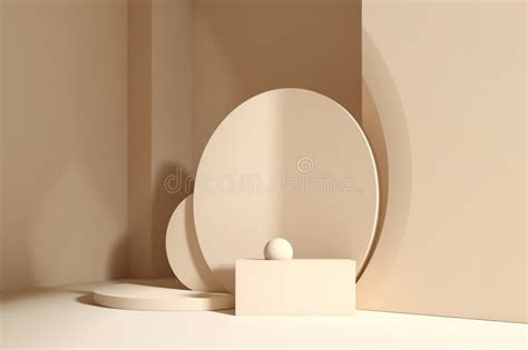Minimalistic Product Placement Podium Made From Geometric Shapes