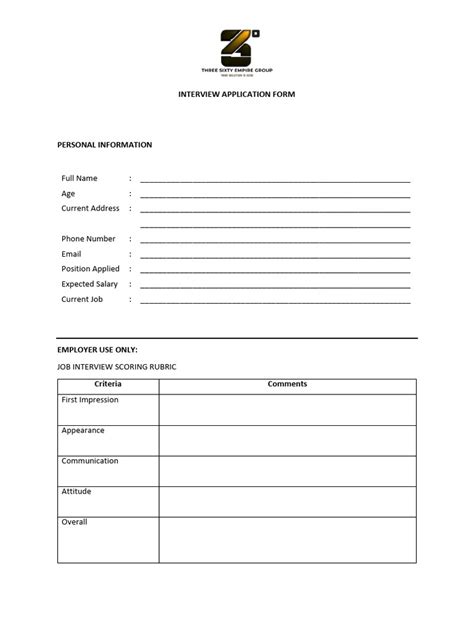 Interview Application Pdf