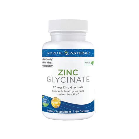Nordic Naturals Zinc Glycinate 20 Mg 60 Capsules Suppist