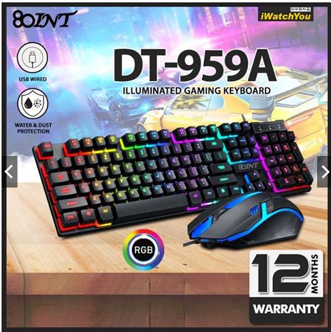 Illuminated Gaming Keyboard And Mouse Dt 959a Rgb Computers And Tech Parts And Accessories