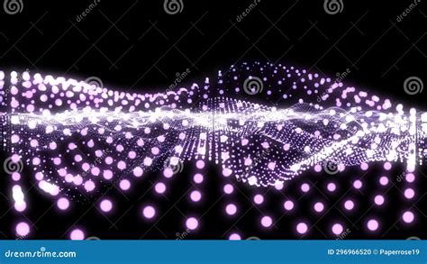 Virtual Space With Depth Of Field Background With Particles Form Lines