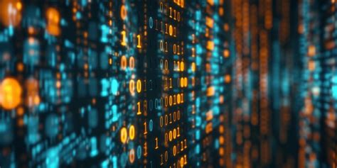 premium photo futuristic dynamic binary code matrix technology