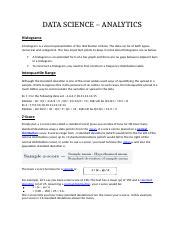 DATA SCIENCE Analytics Docx DATA SCIENCE ANALYTICS Histograms A Histogram Is A Visual