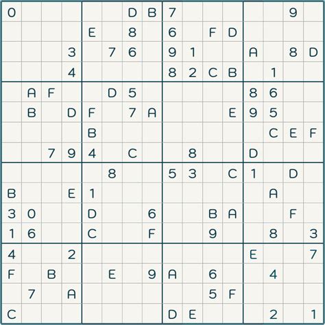 Hexadoku Play The 16x16 Sudoku Variant Mastering Sudoku 55 Off
