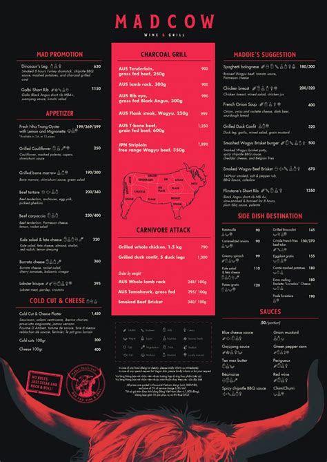 Pullman Saigon Centre Mad Cow Menu