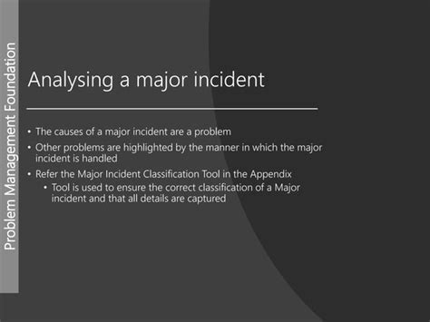 Problem Management Foundation Analysing Ppt