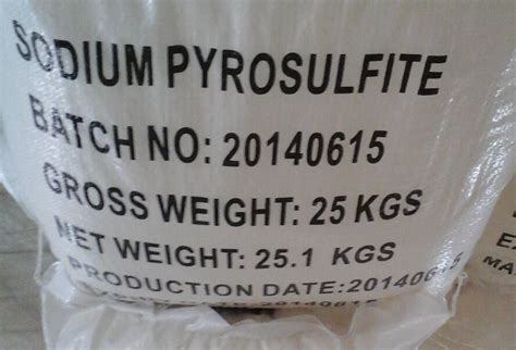 Na S O Food Grade Sodium Pyrosulfite Flour Preservative Bleach Agent SMBS