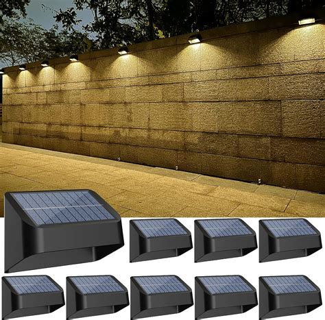 Lot De Lampes Solaires De Clôture Étanches Ip Pour L Extérieur Lumières De Terrasse