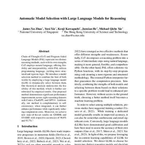 Automatic Model Selection with Large Language Models for Reasoning ...