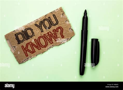 Word Writing Text Did You Know Question Business Concept For Were Informed Learn Something New