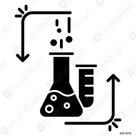 Chemical Reaction In Lab Flask Glyph Icon Organic Chemistry Conducting