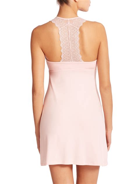 Cosabella Lace Racerback Chemise In Pink Lyst