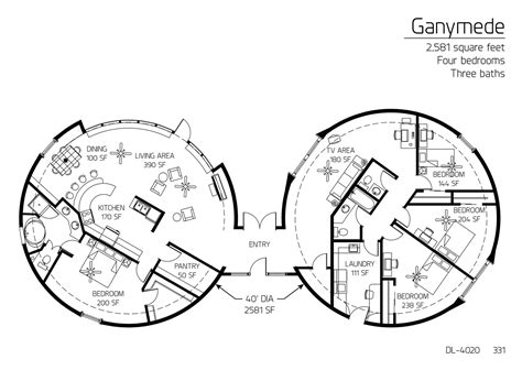 Image Ganymede Two 40 Diameter Domes 2 581 SF Four Bedroom Three