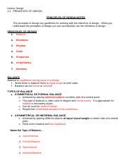 Principles Of Design Notes Docx Interior Design PRINCIPLES OF DESIGN PRINCIPLES OF