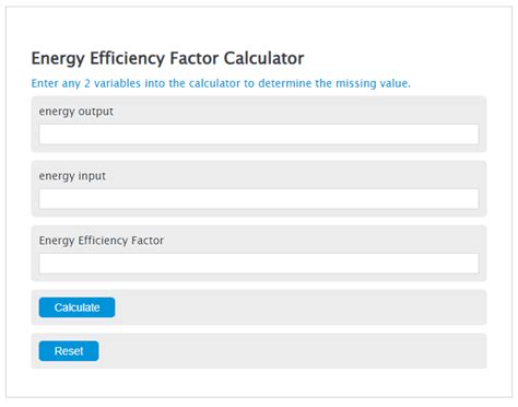 Energy Efficiency Factor Calculator Calculator Academy