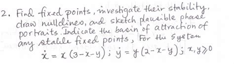 Solved Find Fixed Points Investigate Their Stability Chegg