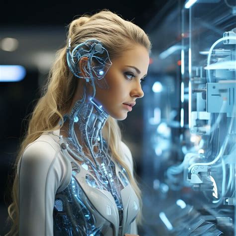 Premium Ai Image Futuristic Lab On Artificially Intelligent Robots